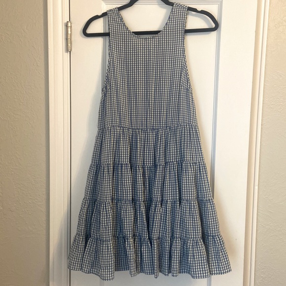 Mustard Seed | Dresses | Gingham Blue And White Mini Dress | Poshmark